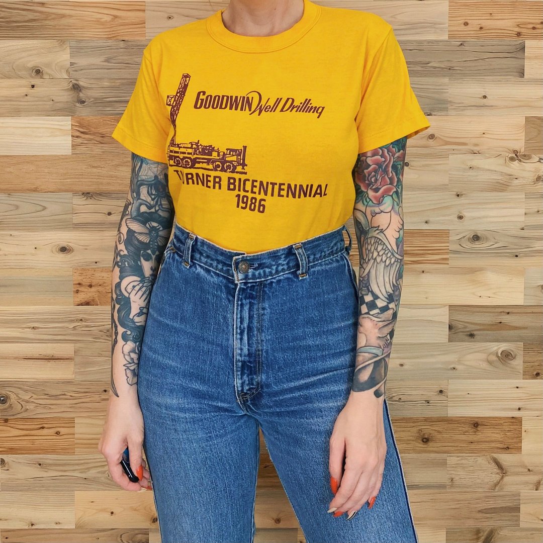 1986 Goodwin Well Drilling Turner Bicentennial Vintage Tee Shirt ...