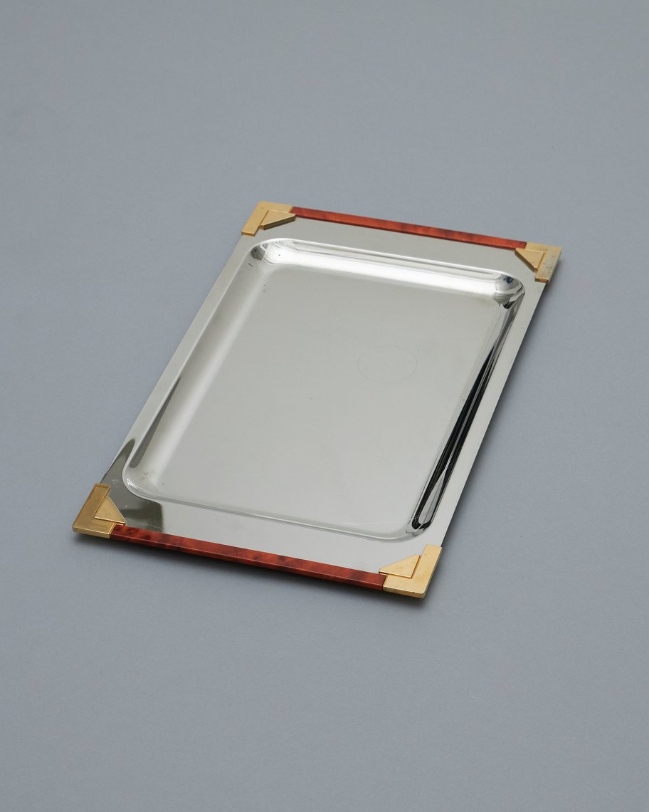 PLATEAU DE SERVICE EN INOX GUY DEGRENNE | Paradis Galerie | Paris, France