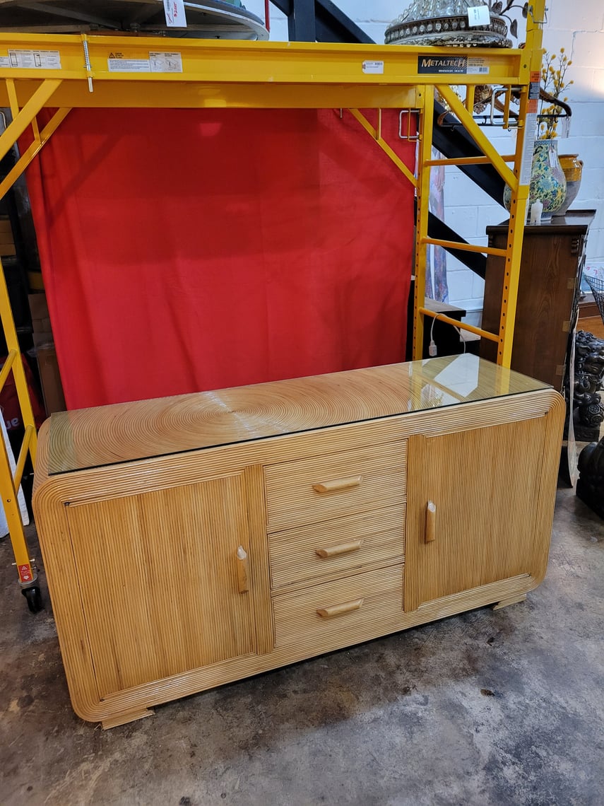 Vintage Pencil Reed Waterfall Sideboard | Wishbone Reserve | Baltimore, MD