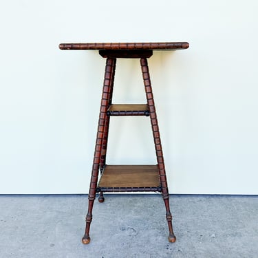Old Caribbean Style Wooden Spindle Side Table | Palm Beach Regency ...