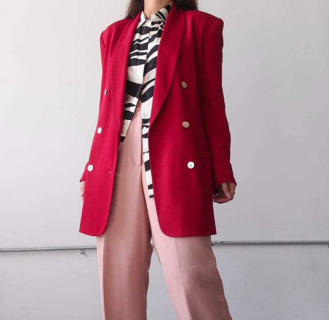 90s Sleek Raspberry Blazer | Wornable | Philadelphia, PA