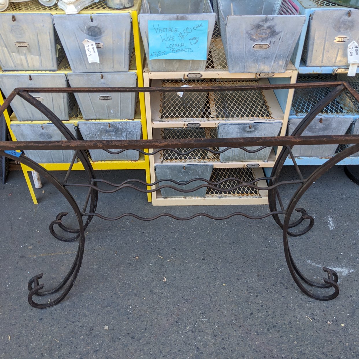 Heavy Wrought Iron Console Table Base with Wine | Earthwise ...
