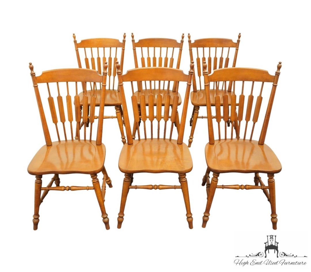 Set of 6 TELL CITY FURNITURE Hard Rock Maple Colonial Style | High End ...