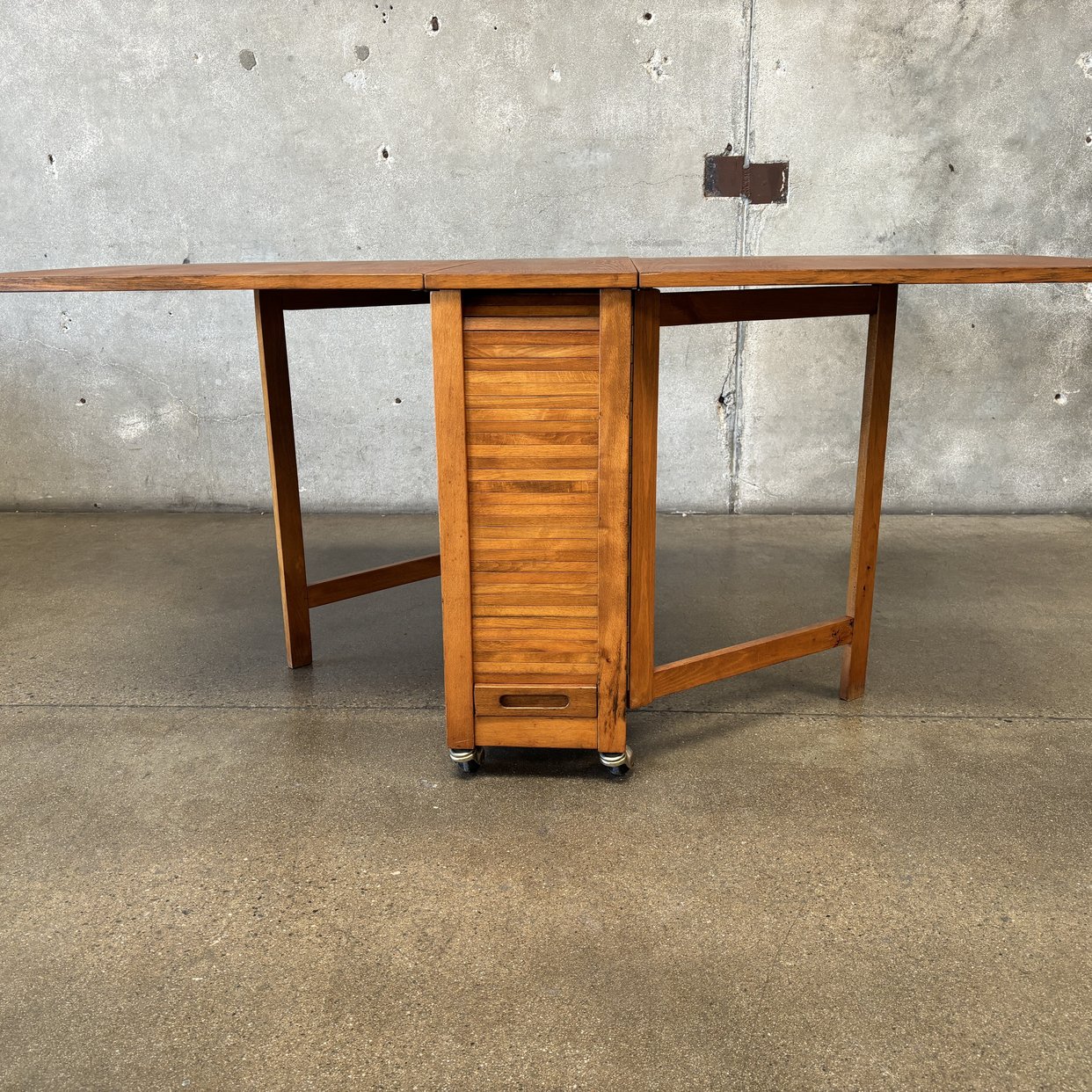 Mid Century Romanian Drop Leaf Dining Table | Urban Americana - Long ...