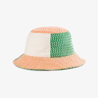 Squiggle Knit Bucket Hat - Kelly Green/Peach | Swan Dive | Seattle, WA