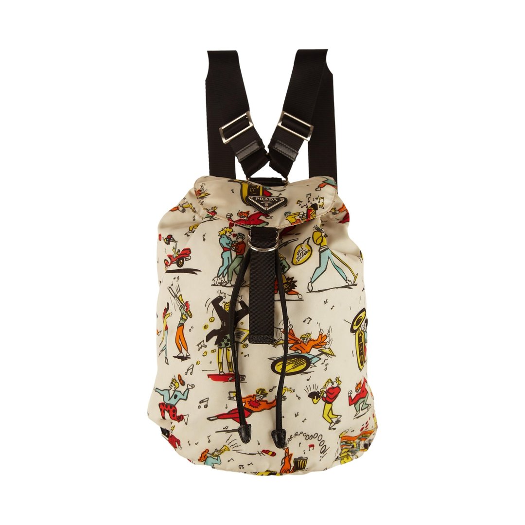 Prada White Band Print Backpack | Treasures of NYC | New York, NY