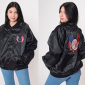 Satin Uniform Jacket 90s AFL-CIO Iron Workers Union Jacket Black | Shop ...
