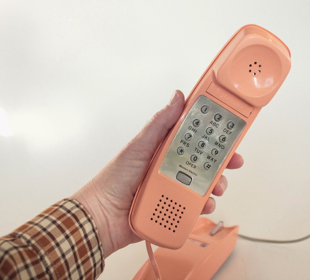 Vintage 80's Peach Landline Analog Telephone - Loud Bell Ring ...