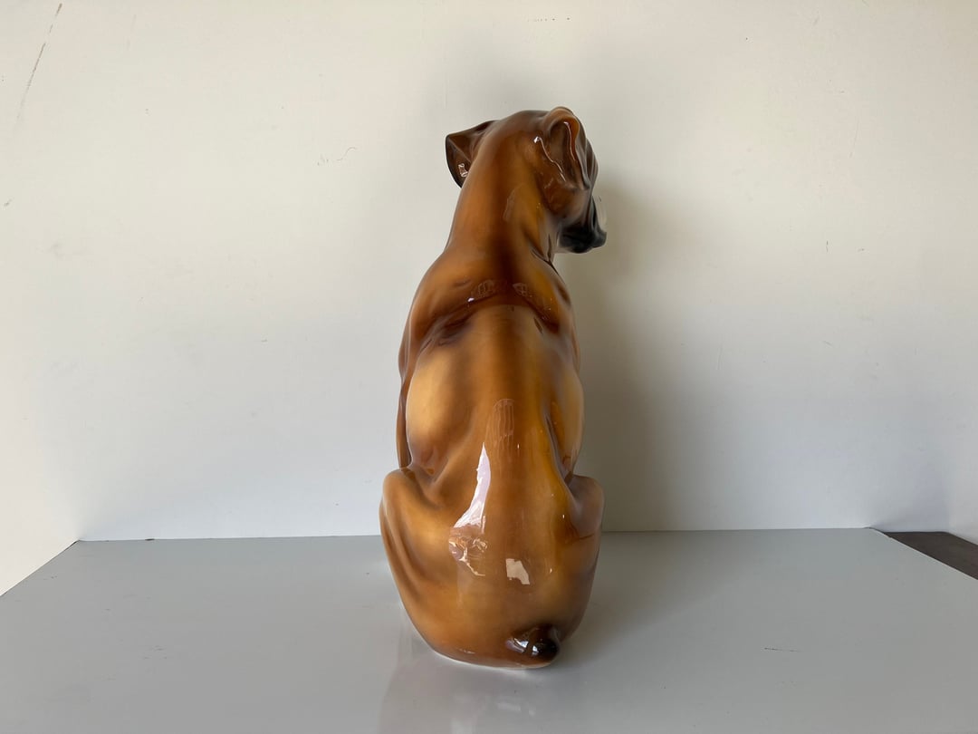 Life Size Italian Ceramic Boxer Dog Statue / Sculpture | Miami Vintage ...
