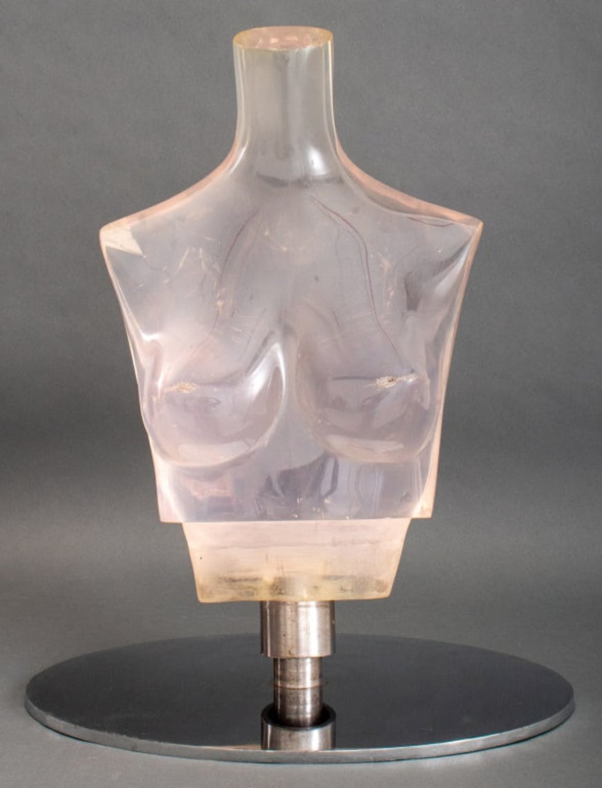 Lucite Female Bust on Chrome Stand, 1970s | Showplace Antique + Design ...