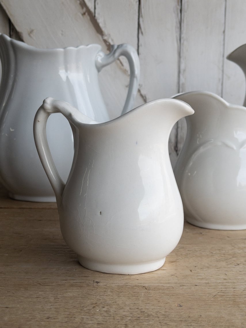 The Colonial Company Ironstone Pitcher White Pitcher Stoneware Modern ...