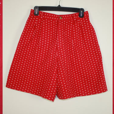 Vintage 1990s High Waist Red Star Pleated Shorts, Size 27 Waist | Guava ...
