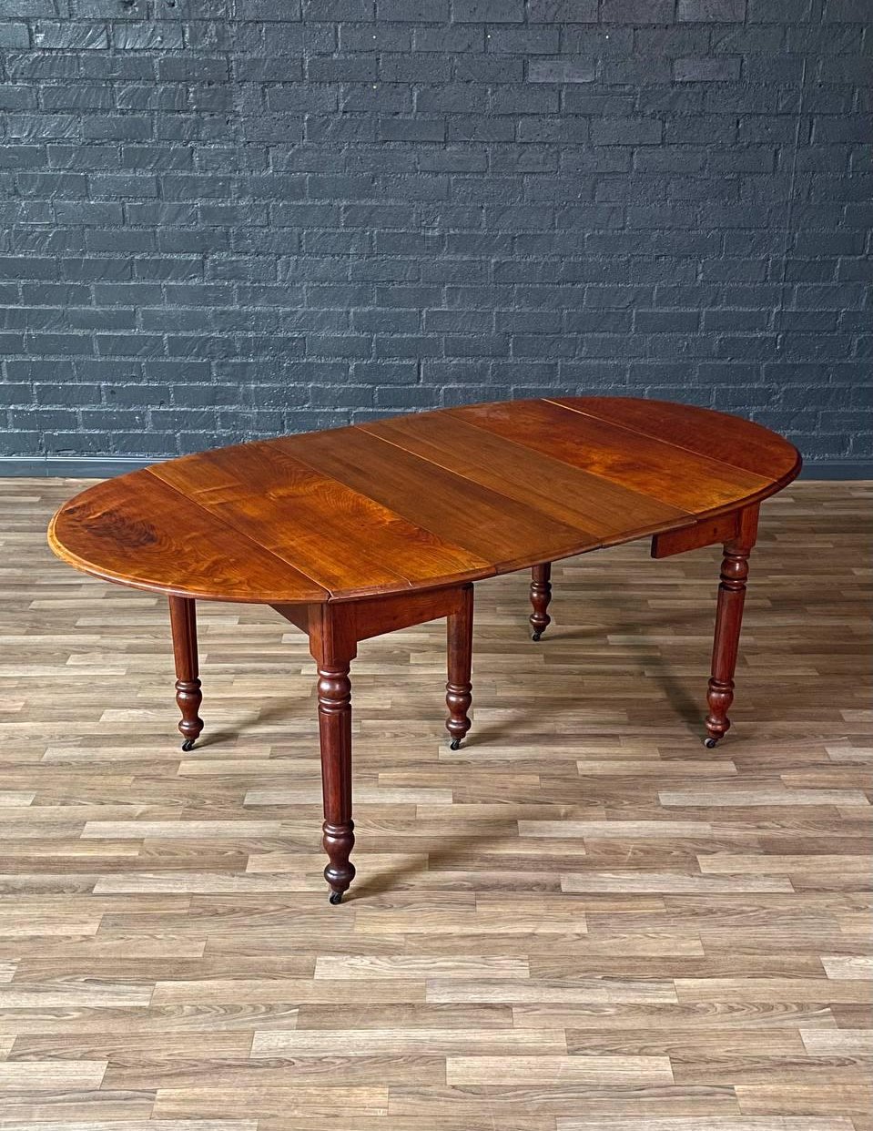 Antique American Farmhouse Maple Drop-Leaf Extension Dining Table ...