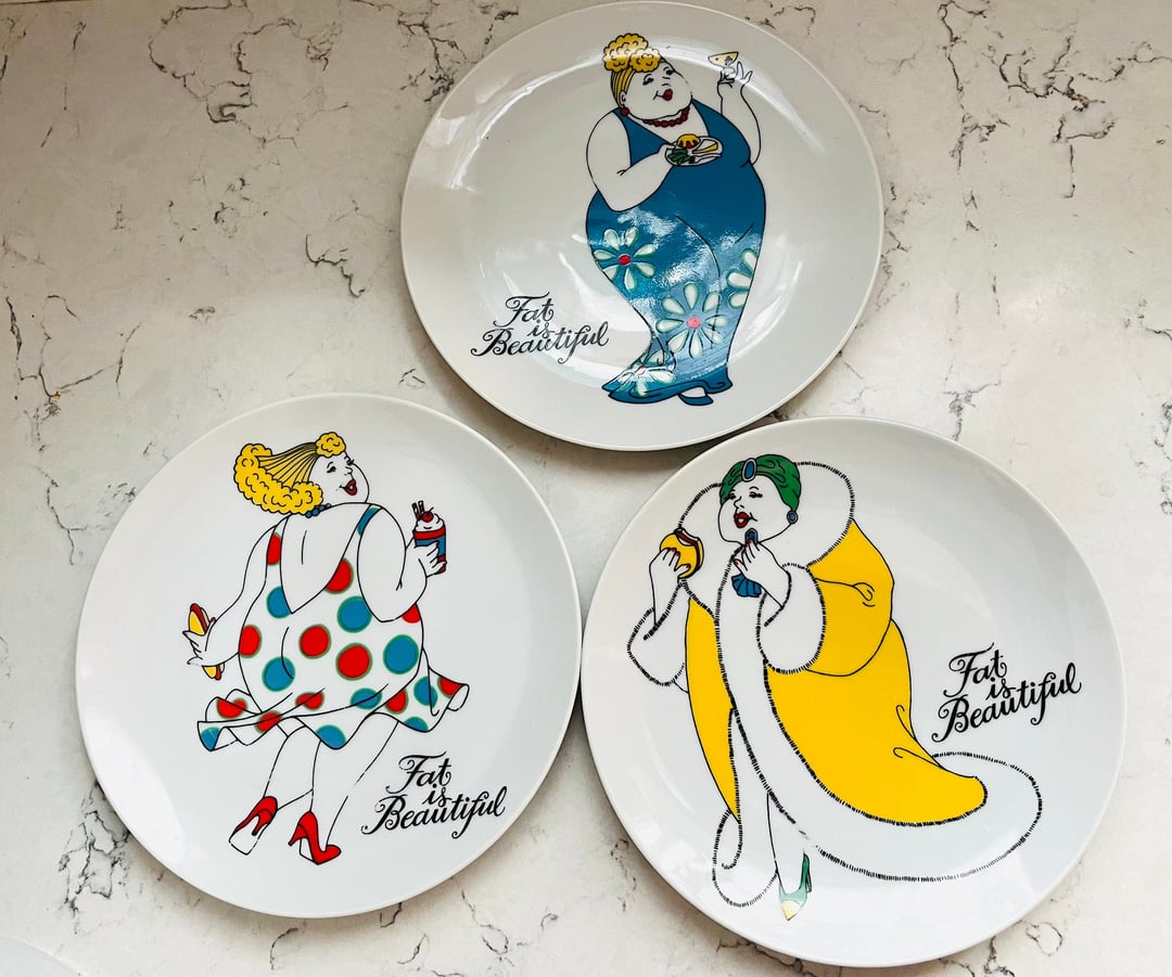 Vintage 1979 Variations Fitz and Floyd "Fat Is Beautiful Lady" 7 inch ...