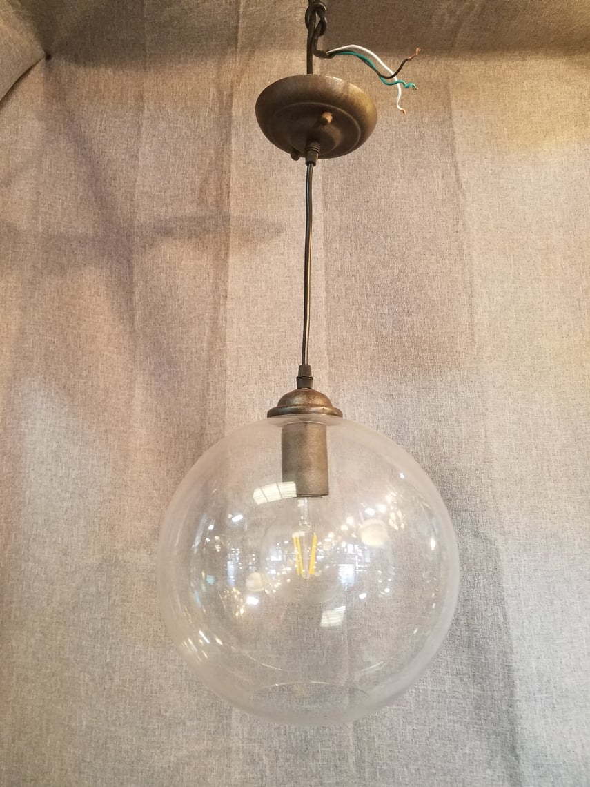 Contemporary Clear Glass Globe Pendant Light Earthwise Architectual Salvage Seattle