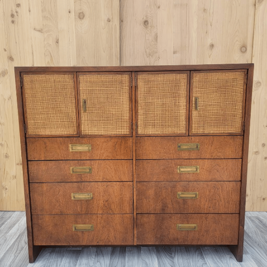Mid Century Modern Chest of Drawers with Cane Panels by | Vintage Grind ...