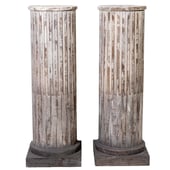 Pair Faux Painted Columns | The Antique and Artisan Gallery | Stamford, CT