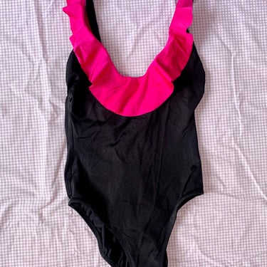 80's Pink Ruffle Swimsuit | Prototype Vintage - Austin, TX | ATTIC