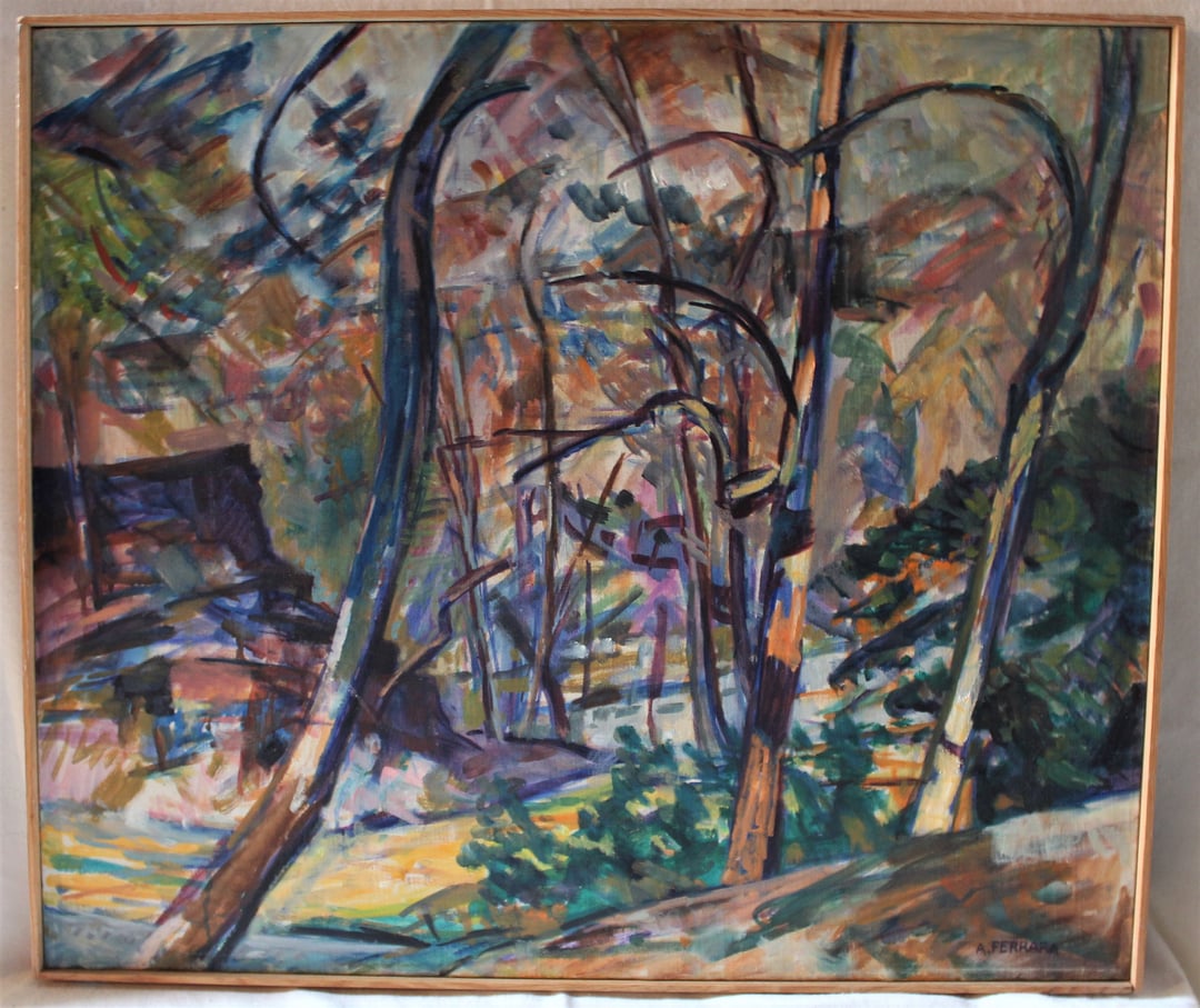 Vintage original 1980's oil painting Anthony Ferrara behind ...