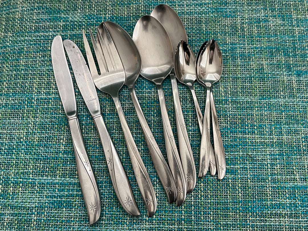 Oneida Twin Star silverware collection random atomic starburst flatware ...