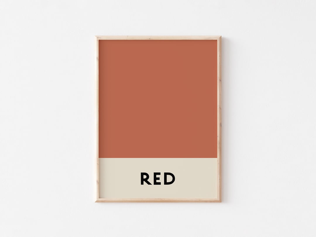 Red color poster, red print, Educational children’s prints, uppercase ...