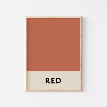 Red color poster, red print, Educational children’s prints, uppercase ...