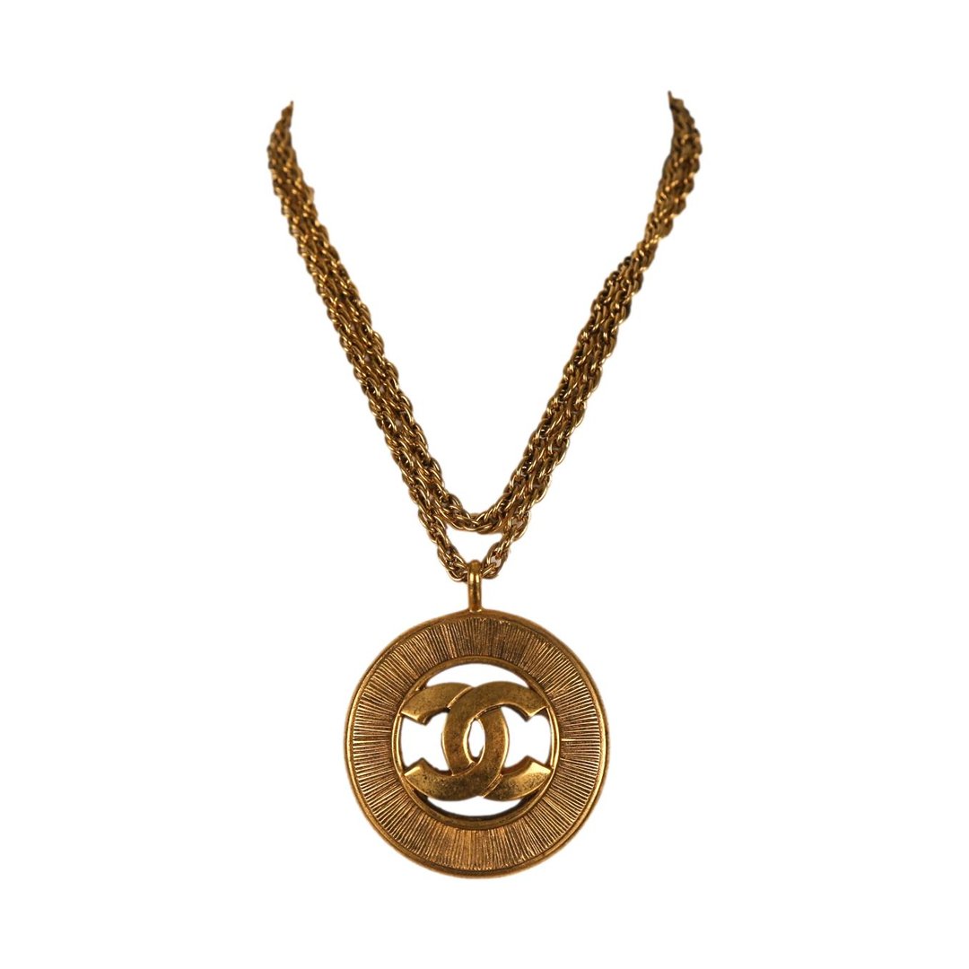 Chanel Gold Logo Pendant Chain Necklace | Treasures of NYC | New York, NY