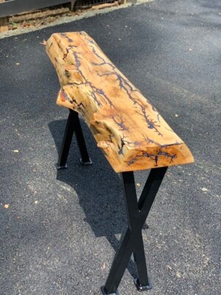 Rustic Console Table, Epoxy Resin, Live Edge Wood, Pine | Artified Junk ...