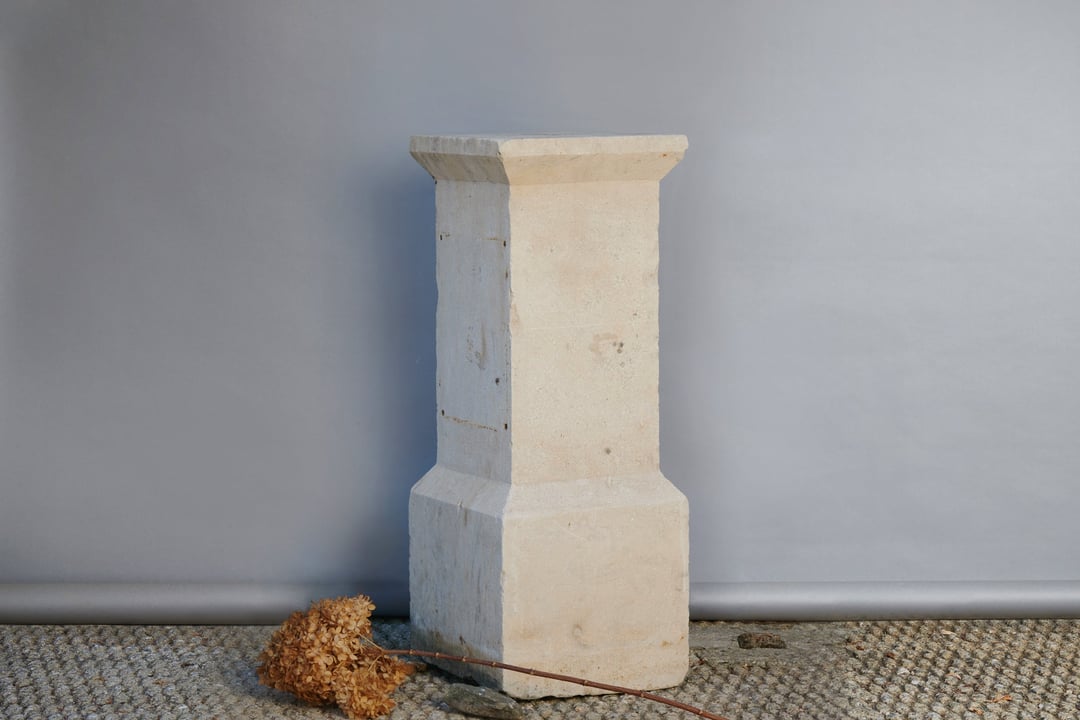 19th Century French Limestone Pedestal | Michael Trapp | West Cornwall, CT