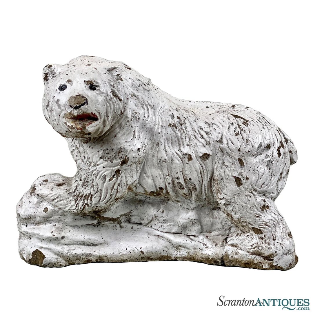 Vintage Polar Bear Concrete Figural Garden Statue Doorstop Sculpture ...