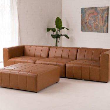 Alexander Faux Leather Modular Sectional | Sunbeam Vintage - Highland ...
