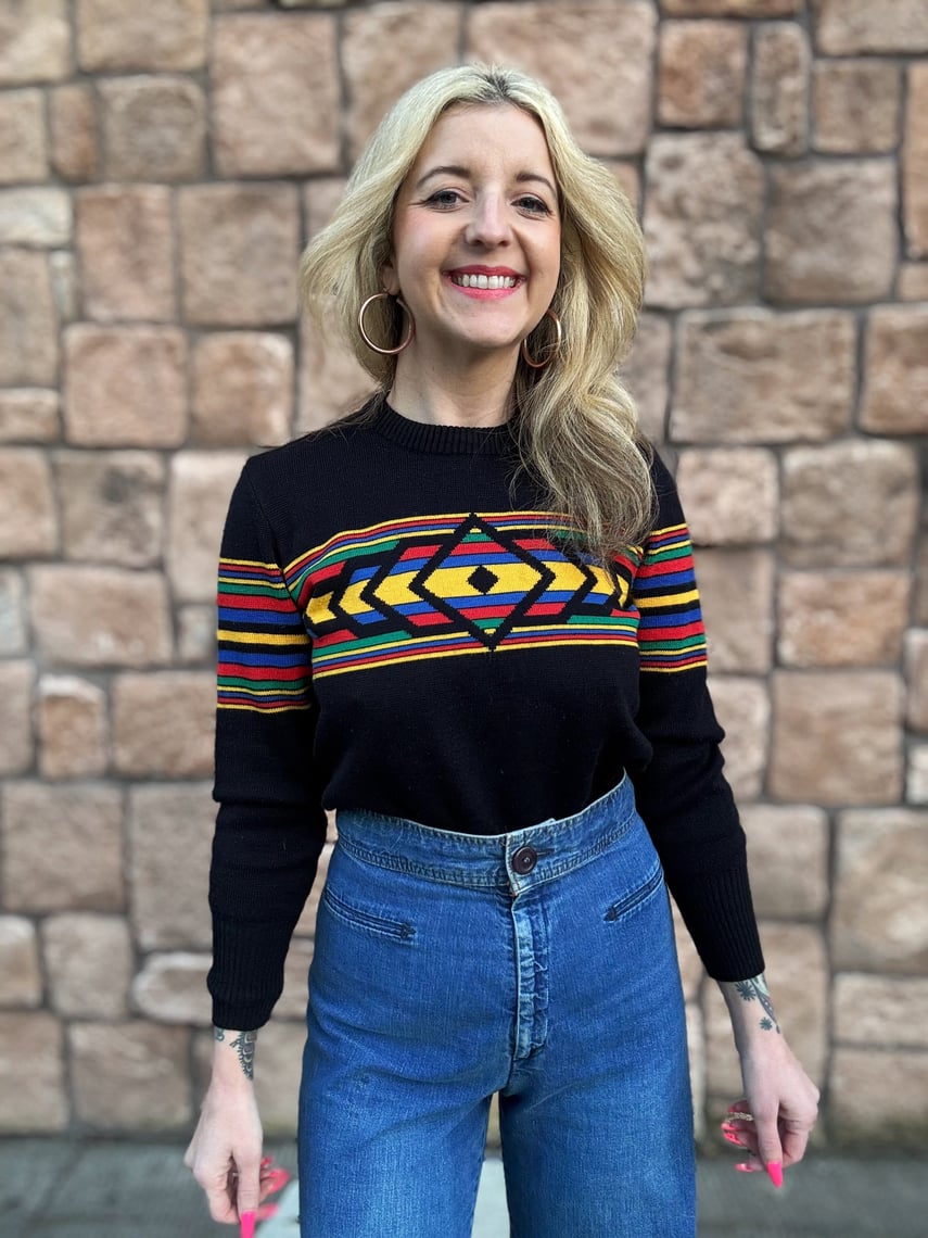 Vintage 70s white stag southwestern sweater | Wink Vintage | Portland, OR