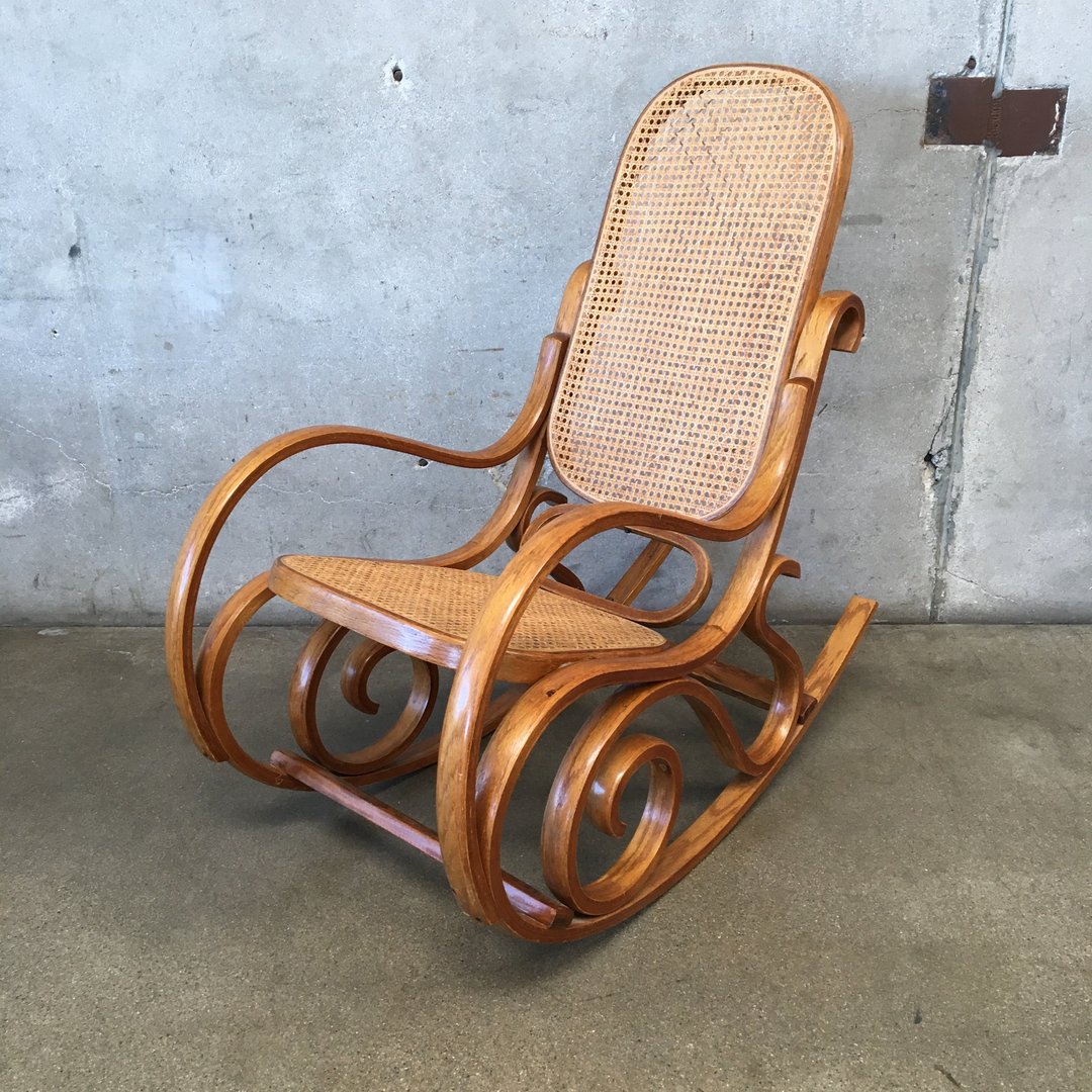 Vintage Bentwood And Cane Rocking Chair | Urban Americana | Long Beach, CA