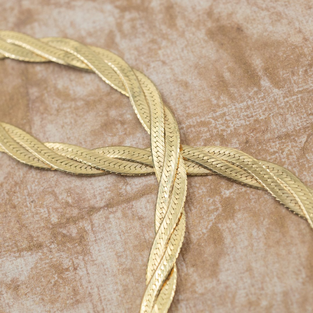 Herringbone Twist Collar Necklace c1980 | Pippin Vintage Jewelry ...