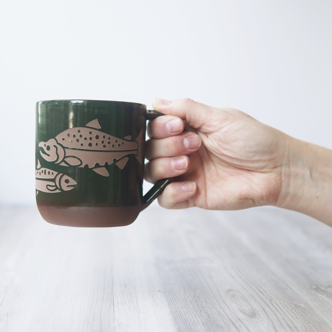 Fish Mug - Sockeye Salmon Life Cycle Farmhouse style handmade | Bread ...