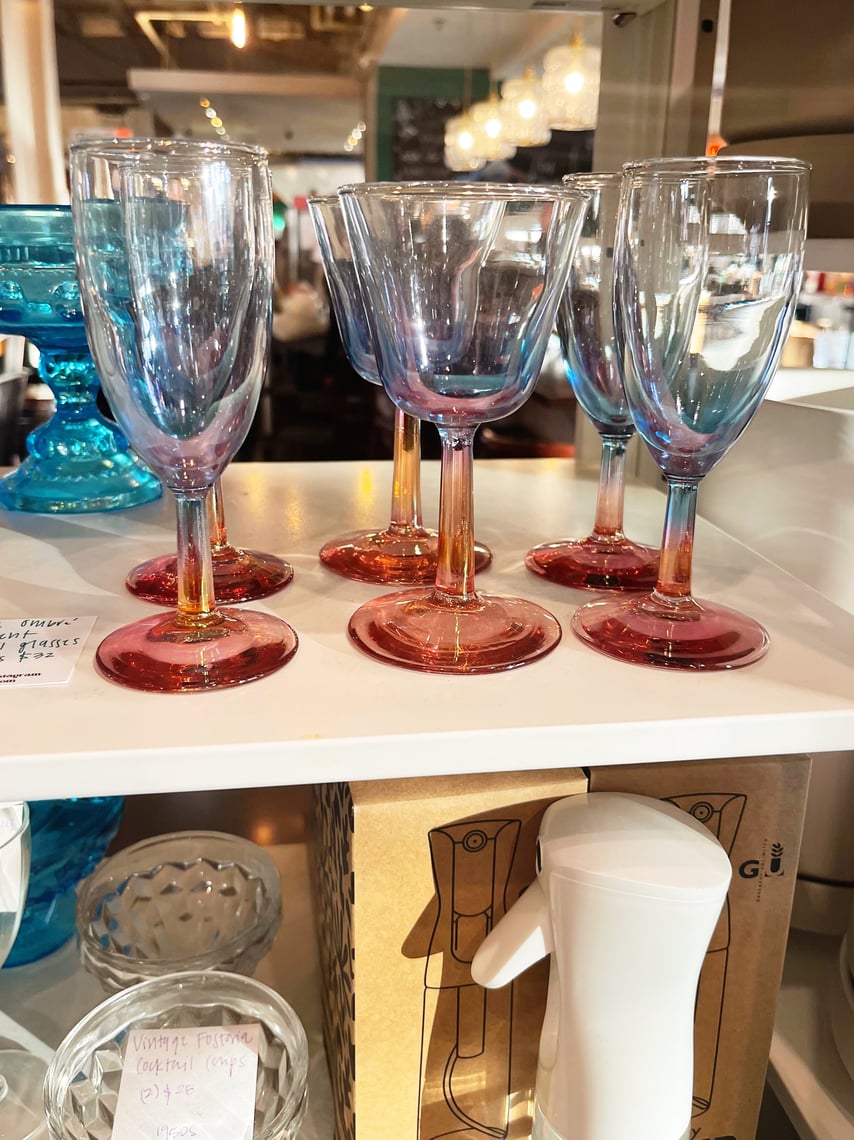 Vintage Ombré Iridescent Cocktail Glasses | Jungle and Loom ...