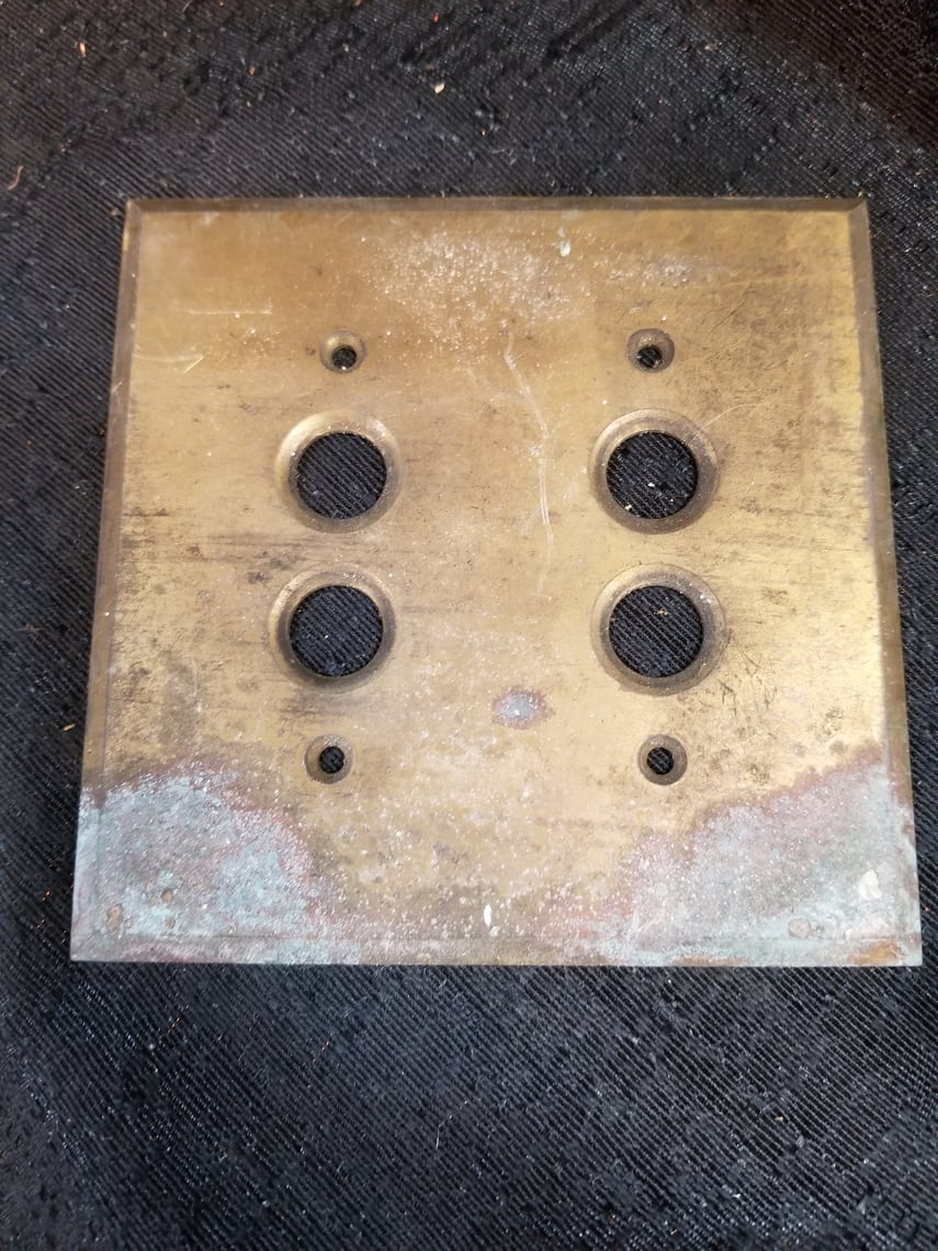 Cast Brass Double Push Button Electrical Faceplate | Earthwise ...