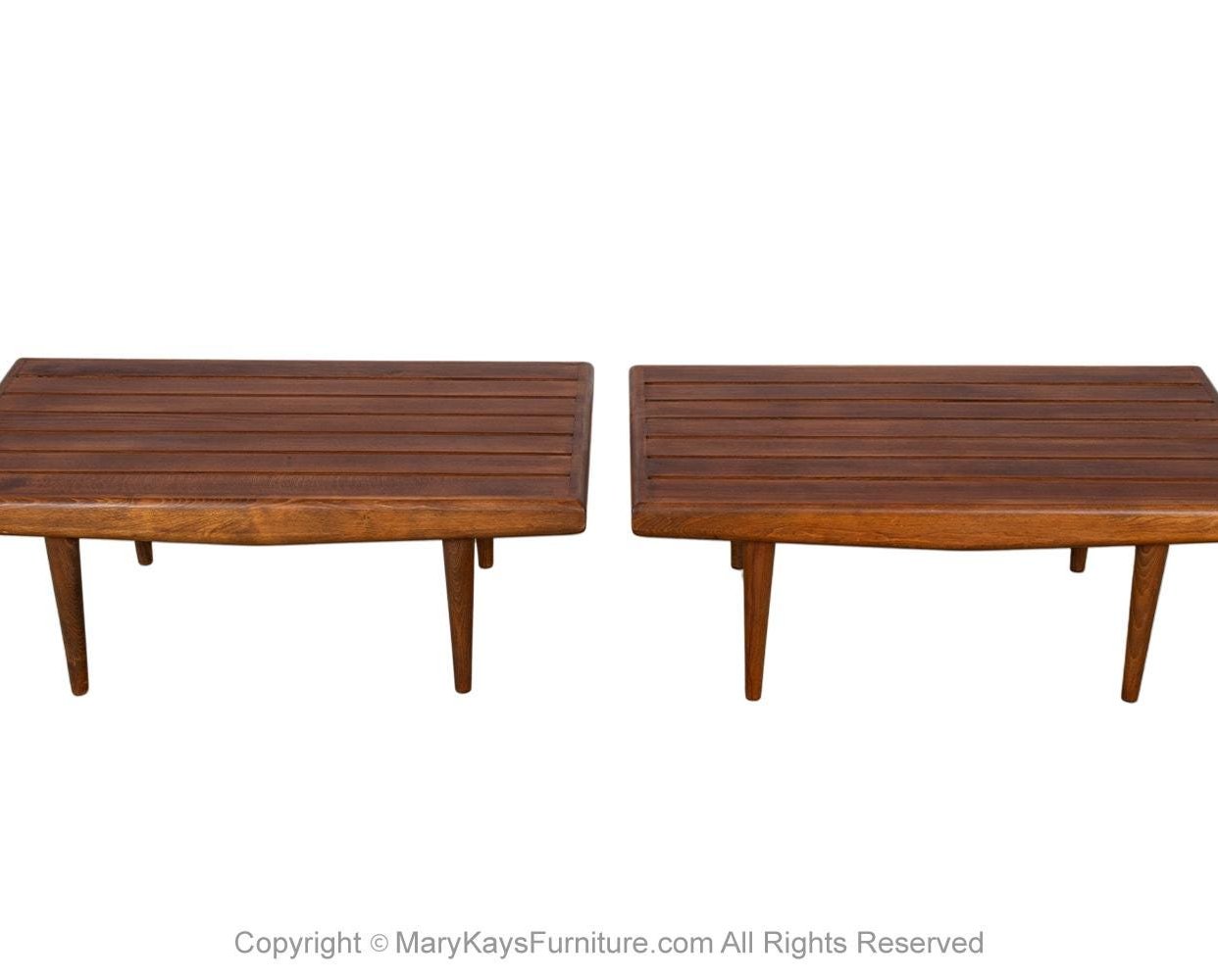 Mid-Century Slatted Wood Benches Side Tables George Nelson | Mary Kay's ...