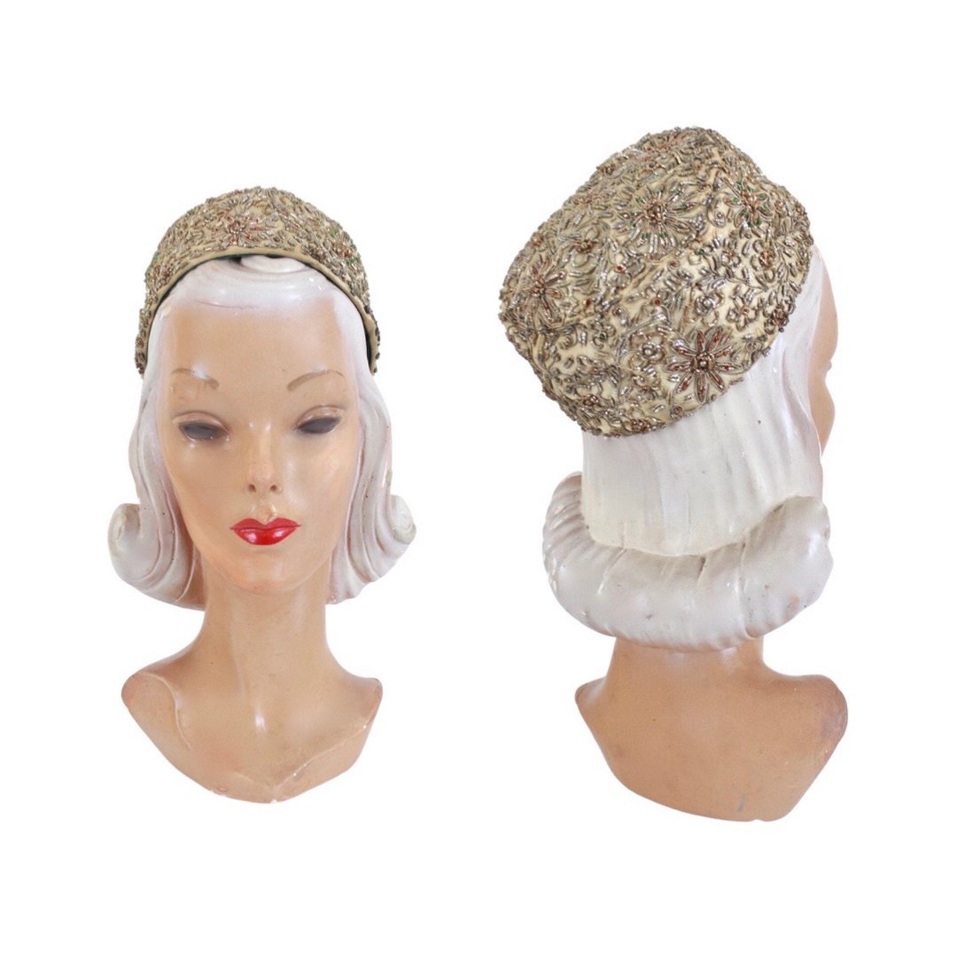 1950s Gold Cocktail Hat - 1950s Gold Toque Hat - 1950 | Veracious ...