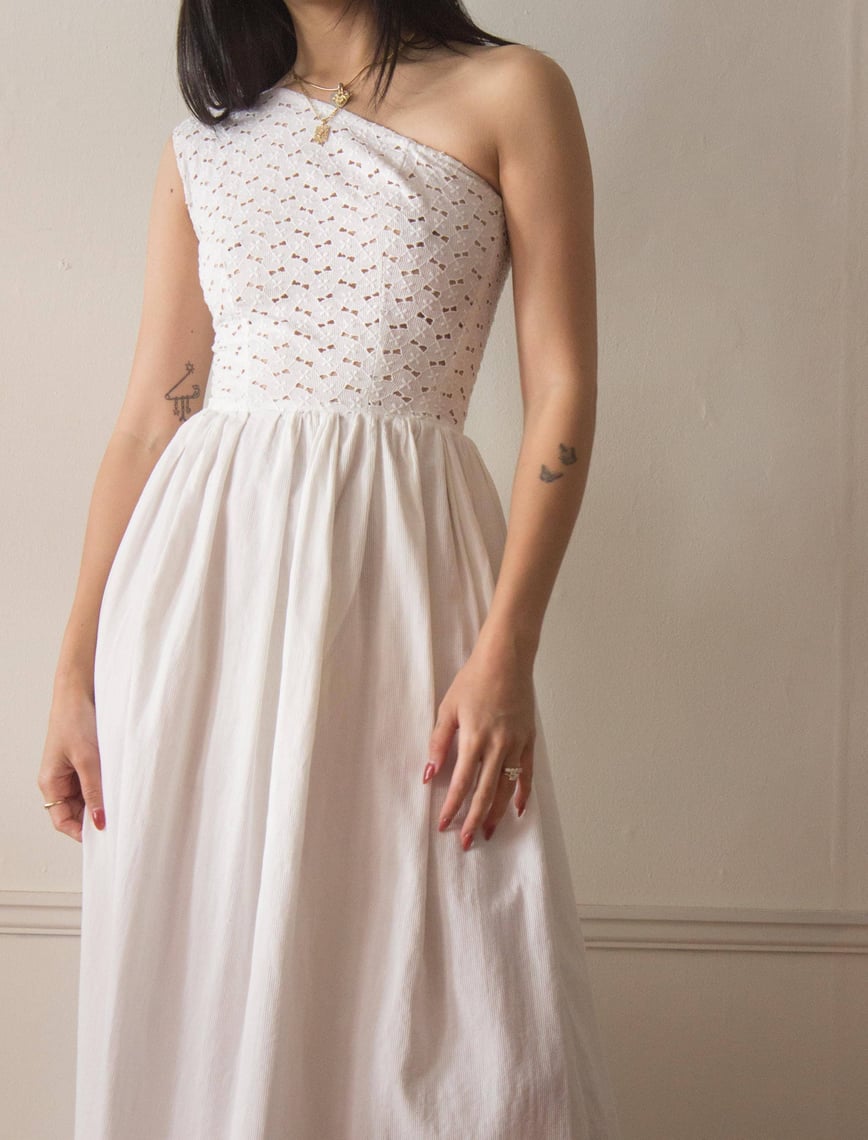 1950s Eyelet One Shoulder Cotton Gown | Wayward Collection ...