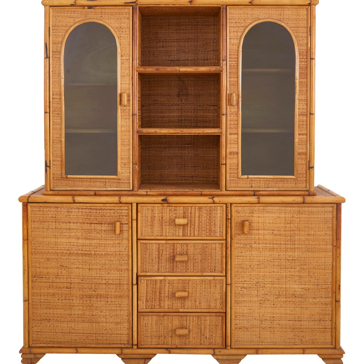 Vintage Bamboo and Rattan Breakfront | Jayson Home - Chicago, IL | ATTIC