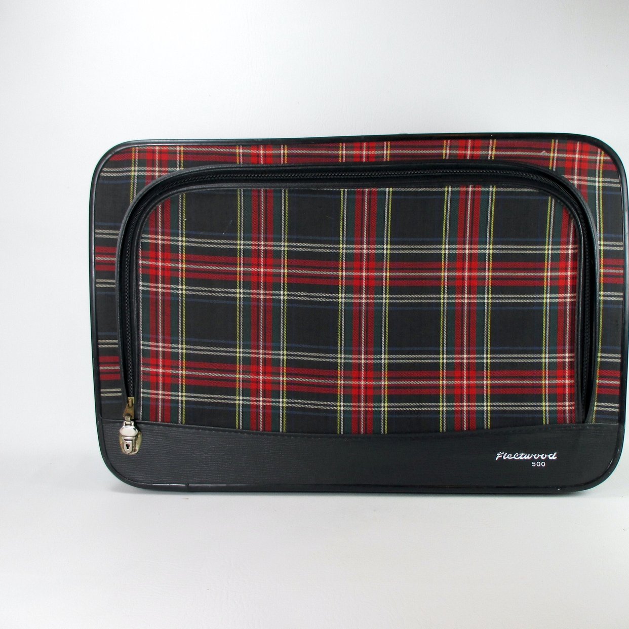 Tartan Plaid Suitcase Vintage Black & Red Travel Bag | Beehive Boutique ...