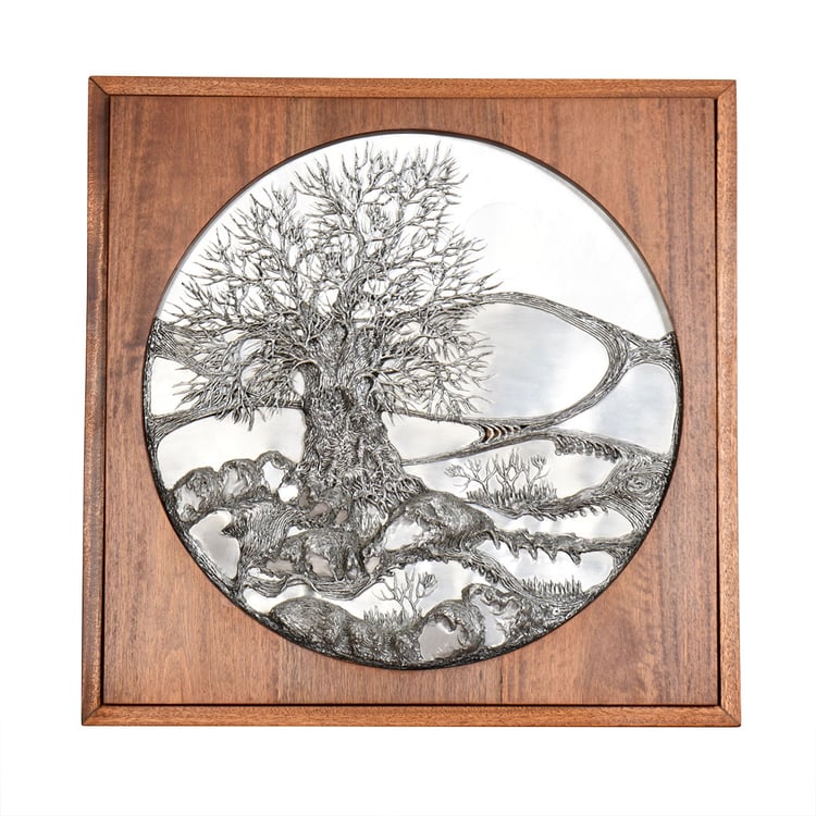 Brutalist Welded Aluminum Bas Relief Sculpture of a Nature Scene ...