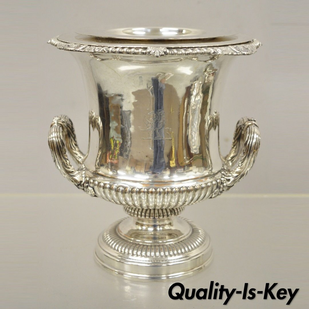 Antique English Regency Silver Plated Lion Champagne Wine Ice Bucket ...
