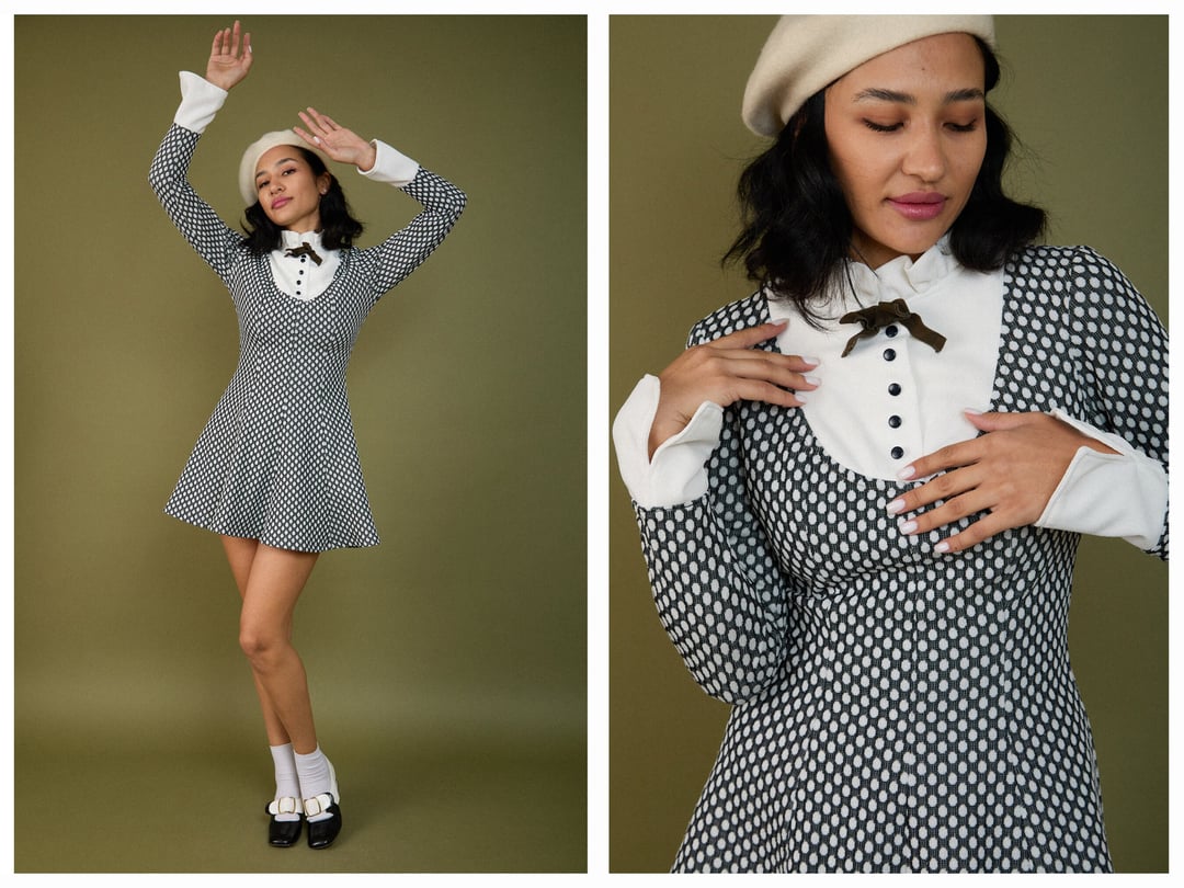Vintage 1960s 60s Mod London Style Tuxedo Polka Dot Long | Transplant ...