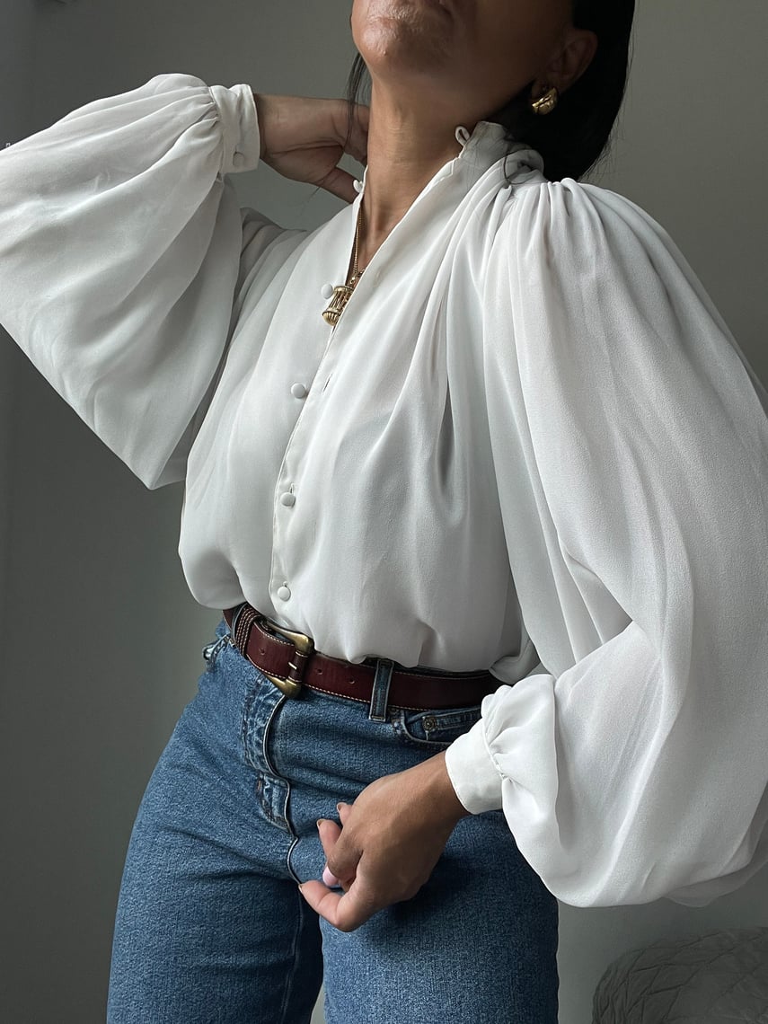 vintage semisheer dramatic blouse | Retro Rhapsody | Miami Beach, FL