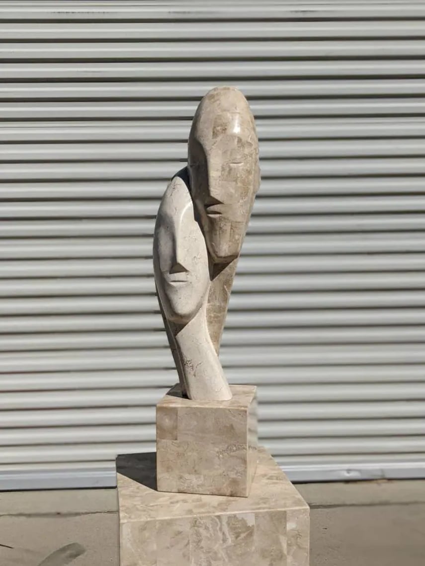 Beautiful Vintage "Snuggling Couple" Sculpture | Tesselated Stone ...