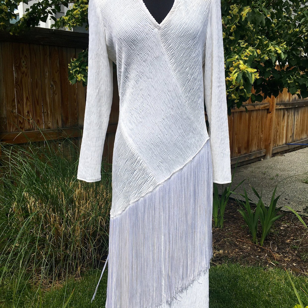 1970s Edith Flagg White Arnel Dress with Fringe | Living A Beautiful ...
