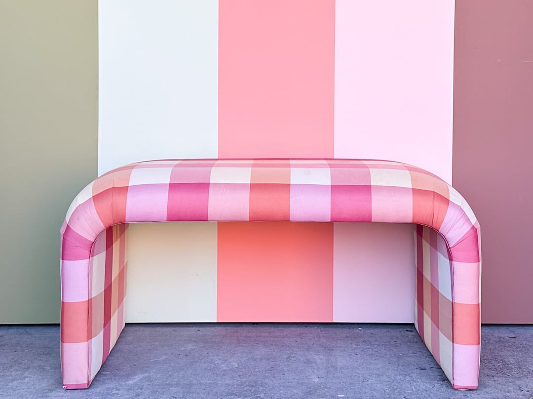 Preppy Plaid Waterfall Bench | Palm Beach Regency | Lake Park, FL
