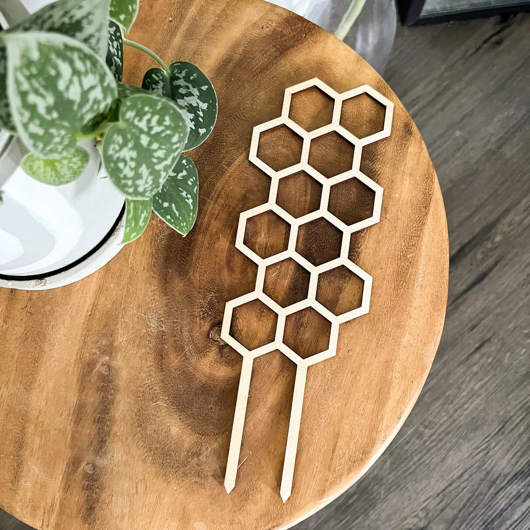Wooden Hexagon Honeycomb Plant Trellis Support / Plant Trellis for ...